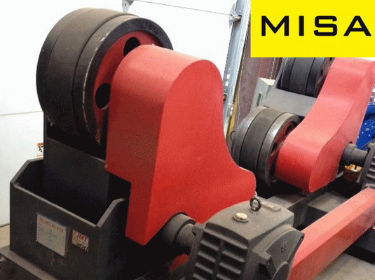 Red Painting 60 Ton Self Adjustable Welding Turning Rolls Drive By 4Kw Motor Power