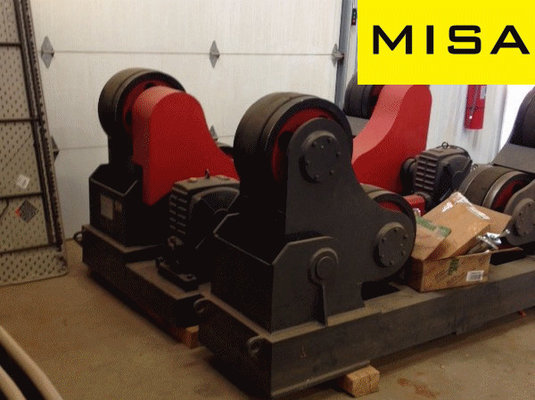 Red Painting 60 Ton Self Adjustable Welding Turning Rolls Drive By 4Kw Motor Power