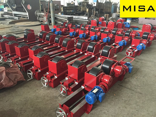 PU Coated 10Ton Conventional Pipe Turning Rollers With Double Motors Wheels And 1.1kw Motor
