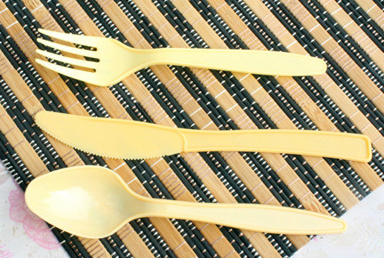 plastic cutlery, disposable tableware, plastic silver cutlery