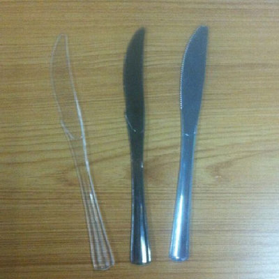 plastic knife，  plastic tableware， plastic cutlery,plastic silver cutlery