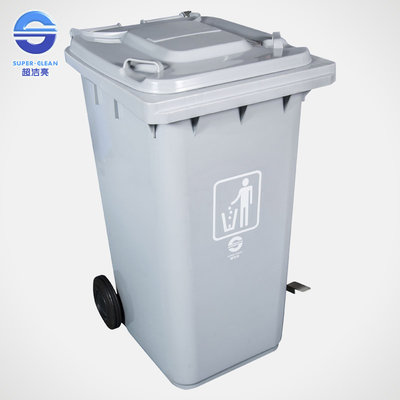 Outside Wheeled Plastic Garbage Bins / Big Mobile Trash Container 100L
