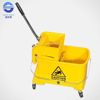 Yellow Multi Functional Small Mop Wringer Trolley 20L with Single Bucket