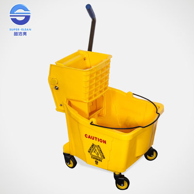 32L Industrial Single Mop Wringer Trolley 54*38*90cm , Yellow / Red / Green / Blue