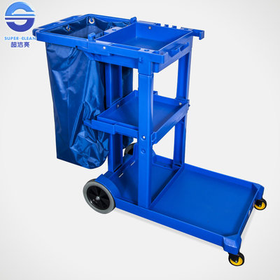 Cleaning Multi Functional Mobile Janitor Trolley for Five Star Hotel
