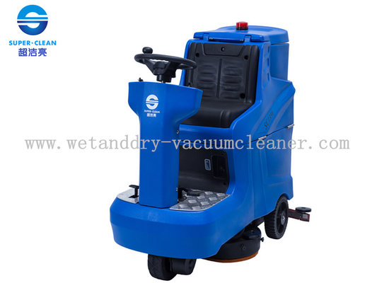 High Speed Rider Floor Scrubber Battery Powered 20 Inch Gray / Blue