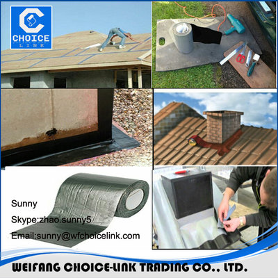 1.0mm-4.0mm aluminum foil self adhesive bitumen flashing tape for roofing/ waterproofing/sealing