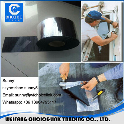 1.0mm-4.0mm aluminum foil self adhesive bitumen flashing tape for roofing/ waterproofing/sealing