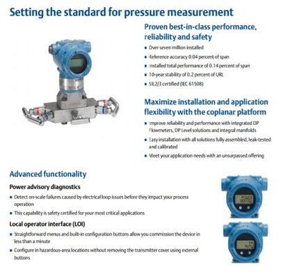 Rosemount 3051T Pressure Transmitter 3051TA4A2B21AB4K5M5Q4Q8P1HR5