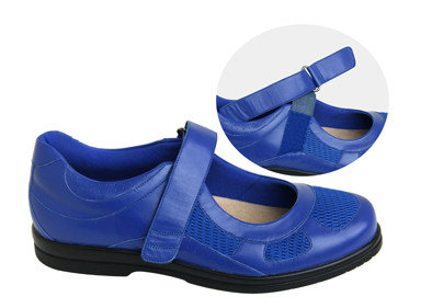 China Genuine Leather Women's Wide Therapeutic Shoes One-Strap Comfort Shoes Work Shoes Diabetic Shoes supplier