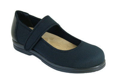 China Genuine Leather Mary Jane Style Wide Toe Box Arthritis Shoes Comfort Shoes Diabetic Shoes supplier