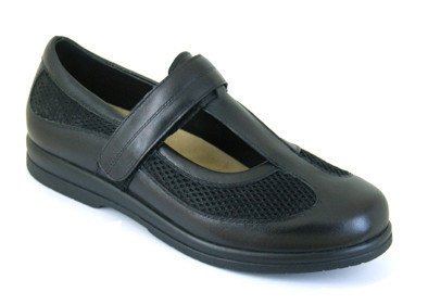 China Genuine Leather Slip-on Wide Toe Box Womens Arthritis Shoes Comfort Shoes Diabetic Footwear supplier