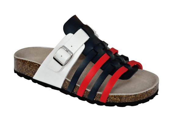 China Summer Comfort Cork Sole Womens Flat Sandals Mules Peep Toe Beach Shoe 5813476 supplier