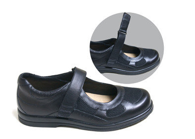 Genuine Leather Women's Wide Therapeutic Shoes One-Strap Comfort Shoes Work Shoes Diabetic Shoes supplier