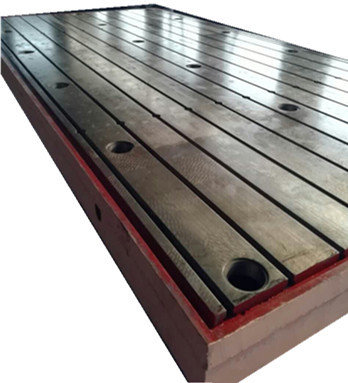 cast iron T slot table with coolant tray