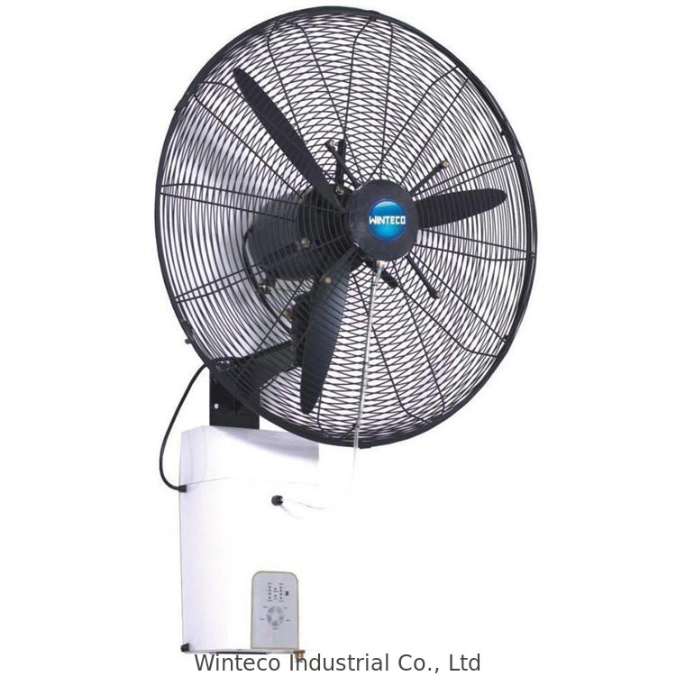 High Pressure Nozzle Mist Fan Wall Mounted Cooling Fan 26 Inch 4-6 Nozzles