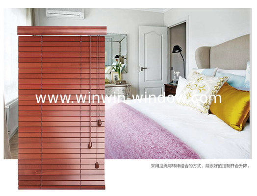Electric solid wood horizontal motorized window shutter  wooden window blind