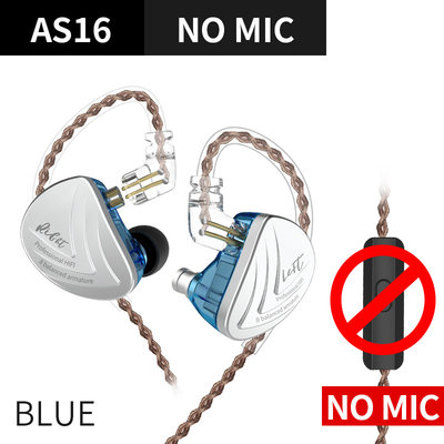 15Ω 16BA High Bass Earphones , 3.5mm Connectors Wireless Sports Headphones
