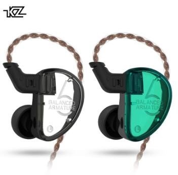 Black / Cyan Balanced Armature Headphones , 120cm Line Noise Reduction Headphones