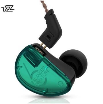 Black / Cyan Balanced Armature Headphones , 120cm Line Noise Reduction Headphones