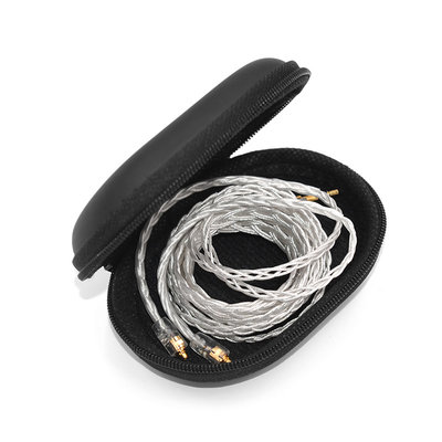 Oval Logo Bluetooth Earphone Accessories Portable PU Zipper Storage Box