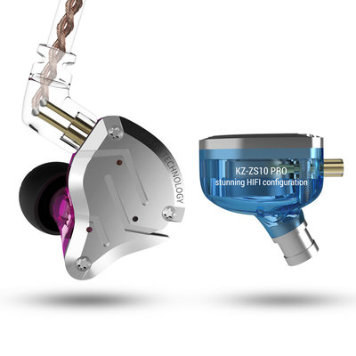 Metal 4BA 1DD Hybrid Ear Hook Headphones 10 Units HIFI Bass Port Noise Cancelling