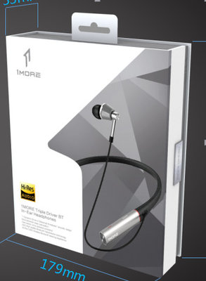 Hi - Res LDAC 1more Triple Driver Headphones , Sound Wireless Neckband Headphones