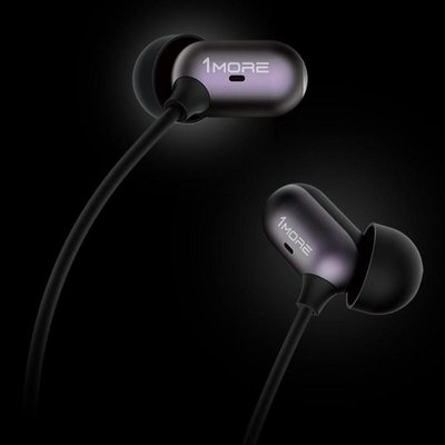 Capsule Dual Driver In Ear Earphones Magnetic Control 1MORE E1002 Black Color