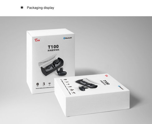 Fast Charging True In Ear Wireless Headphones , Black Stereo High Bass Earphones