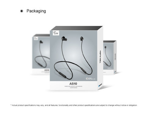 Diaphragm Over The Neck Bluetooth Headset , Dynamic Drivers Wireless Headphones For Mobile