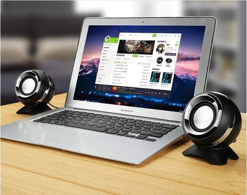 Sound Box Computer Speakers With Subwoofer , 3.5MM Audiophile Bookshelf Speakers Volume Control