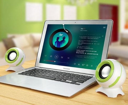 Sound Box Computer Speakers With Subwoofer , 3.5MM Audiophile Bookshelf Speakers Volume Control