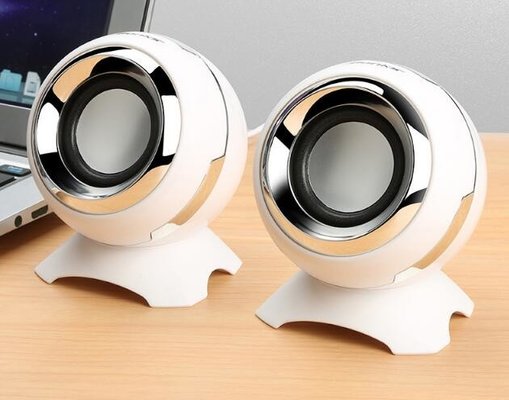 Sound Box Computer Speakers With Subwoofer , 3.5MM Audiophile Bookshelf Speakers Volume Control