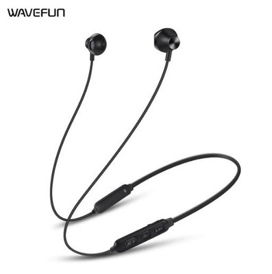 15Hrs Talking Time Bluetooth Neckband Earphones IPX5 Waterproof Wavefun Flex 2