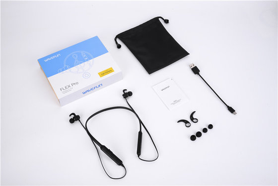 IPX5 Waterproof Wireless Neckband Headphones Wavefun Flex Pro Fast Charging 10h Play Time