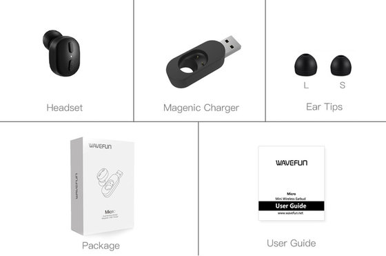 Micro Bluetooth 5.0 Single Wireless Bluetooth Earbuds Wavefun 20-20000Hz Frequency