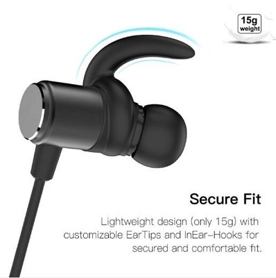 Wavefun Fit Magnetic Bluetooth Headphones Around Neck AptX IPX 5 Waterproof With Mic