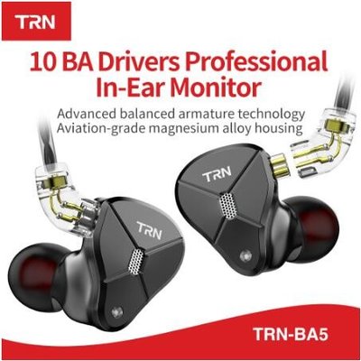 Auricular DE ALTA FIDELIDAD de DJ del interfaz del Pin de las unidades 2 del monitor del auricular interno de TRN BA5 10BA para correr