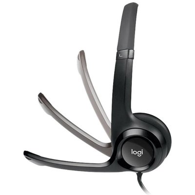 USB atado con alambre sobre los auriculares principales, auricular estéreo Logitech de control de línea H390 del juego