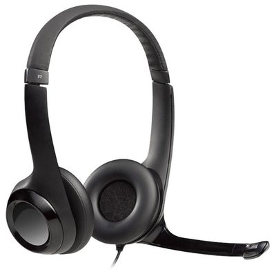 USB atado con alambre sobre los auriculares principales, auricular estéreo Logitech de control de línea H390 del juego