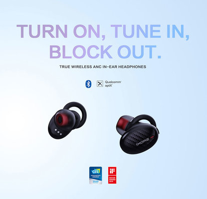 1MORE EHD9001TA ANC TWS Noise Cancelling Hybrid Bluetooth 5.0 Earphones,Support aptX / AAC HiFi Wireless Charging