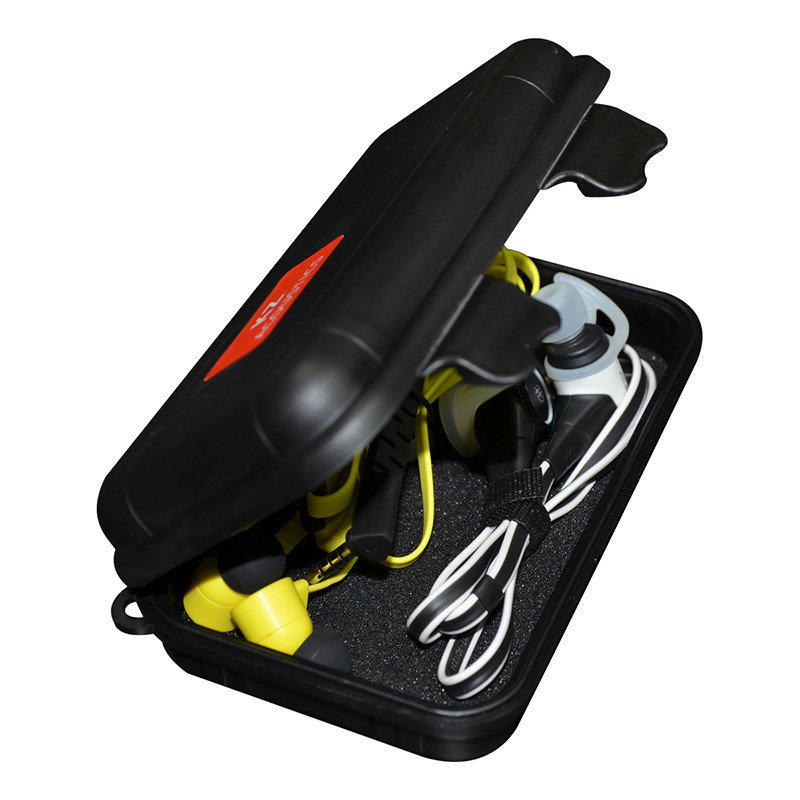 PP Hard Case Bluetooth Earphone Accessories Headset Storage Box Black Color