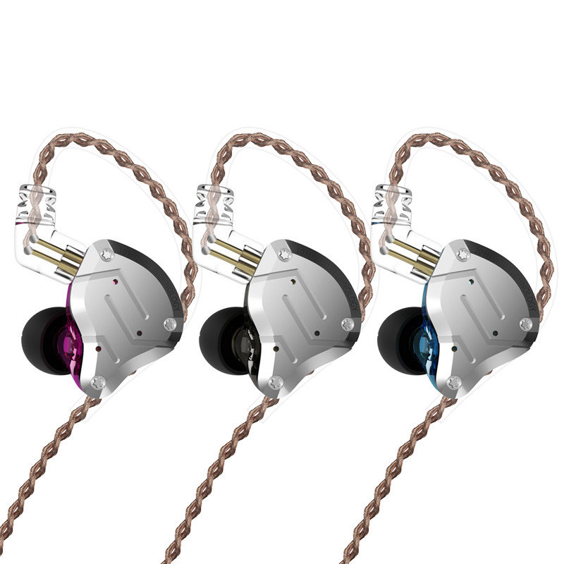 Metal 4BA 1DD Hybrid Ear Hook Headphones 10 Units HIFI Bass Port Noise Cancelling