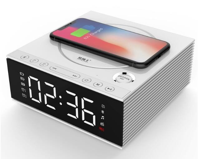 DIY 4.2 Creative Bluetooth Speakers With Mobile Phone Wireless Charger / Alarm Clock