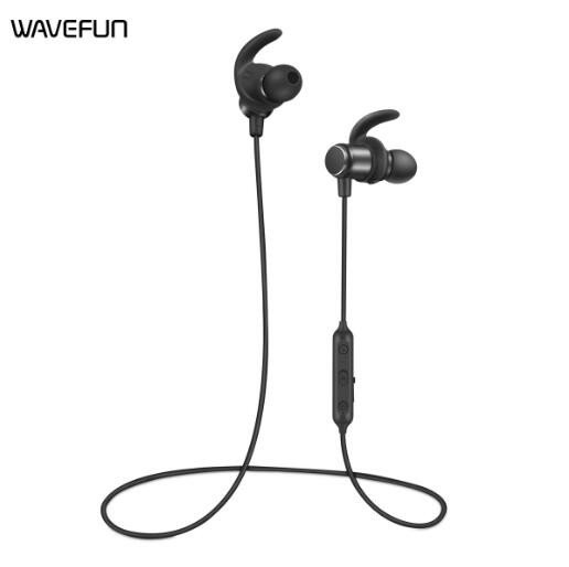Wavefun Fit Magnetic Bluetooth Headphones Around Neck AptX IPX 5 Waterproof With Mic