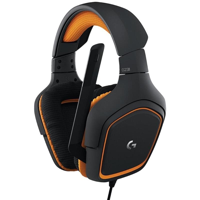 90dB Around Ear Headphones Logitech G231 Prodigy With Folding Unidirectional Mic Lay Flat Earpieces