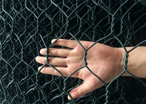 Foldable Reno Gabion Wire Mesh Green Color PVC Coated Wire Mesh Mattress