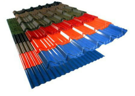 Colour Coated Corrugated Roofing Sheets , Hot Rolled Corrugated Metal Panels