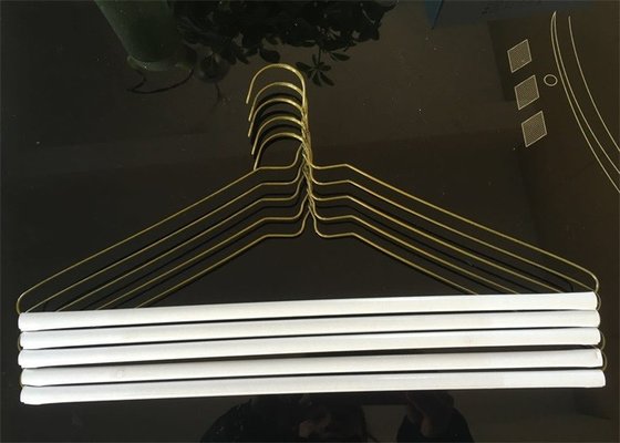 Gold Painted Strut Metal Wire Hangers 16 Size 14.5 Gauge For Trousers