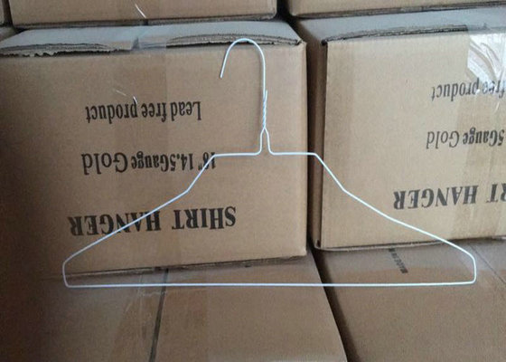 White Wire Hangers / Metal Wire Shirt Hangers High Temperature Resistance